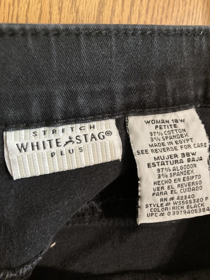 White Stag Women's Stretch Plus 18W Petite Black Pants | eBay