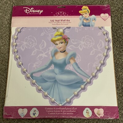 DISNEY Princess & Pearls 4-Piece Self-Stick Wall New IN PACKAGE | eBay