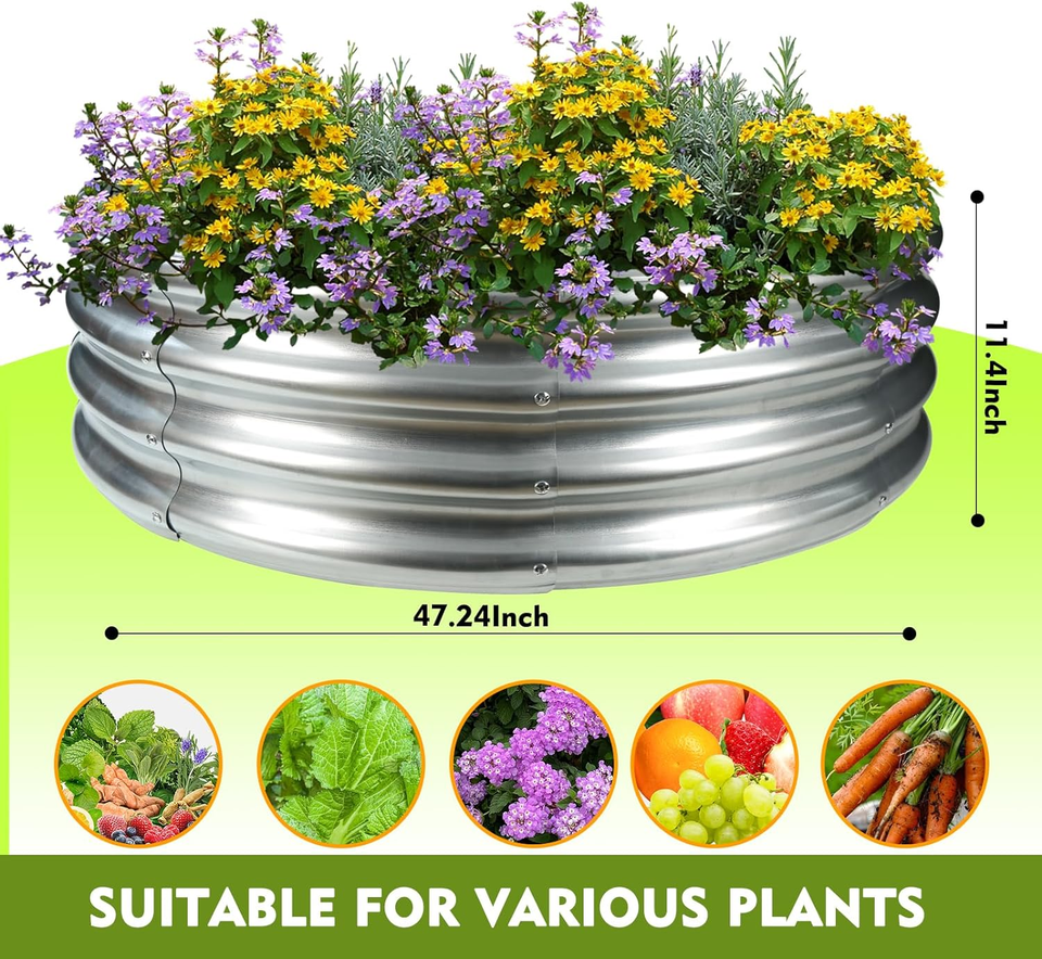 Camp Fire Ring Pit, Large round Galvanized Steel Fire Pit, Heavy Duty ...