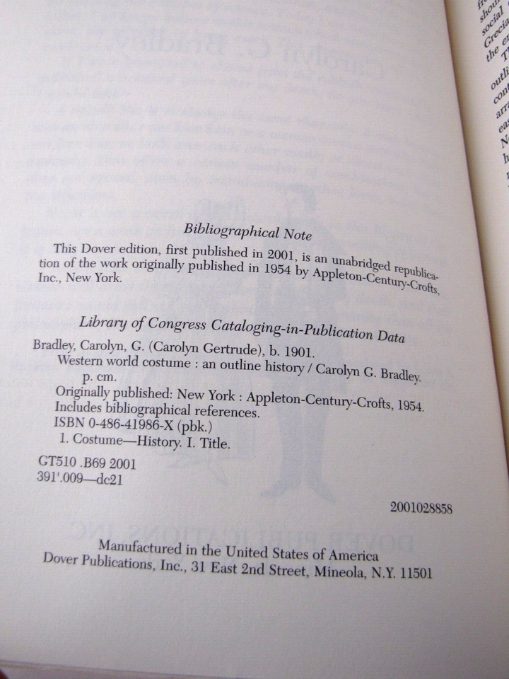 Western World Costume: An Outline History | eBay UK