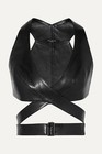 New Trendy Womens 100% Genuine Leather Wrap Bra Top Crop Top In Black ...