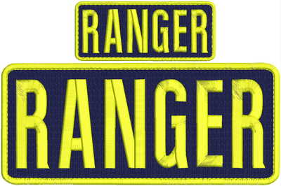 Ranger embroidery Patches 4x10 and 2x5 hook ON BACK Navy Background ...