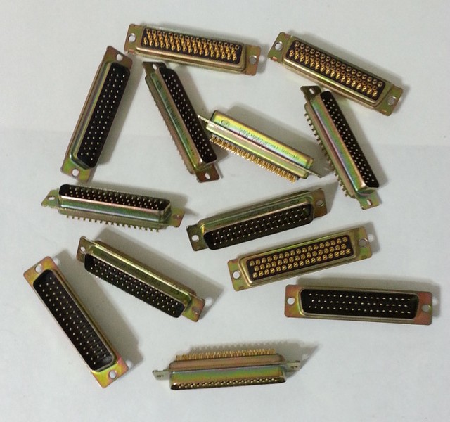 D-sub Connector Plug 50 Pins Male Gold Plated Amphenol L177DD50P 13pcs ...