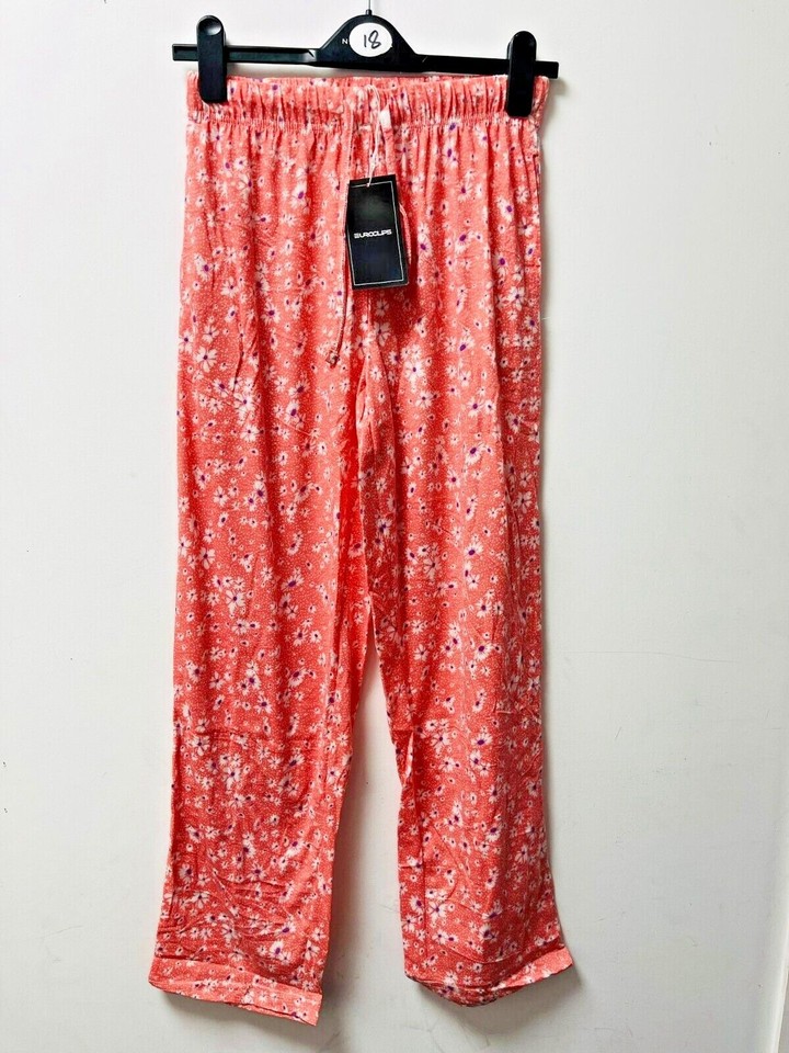 Ladies Cotton Sleepwear Pyjama Bottom Loungewear Flowery Nightwear Size ...