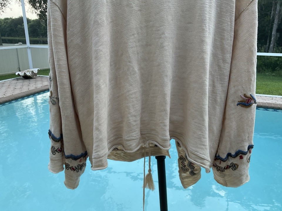 Caite Indie Kimono Kyla Seo Karyn Embroidered Top Jacket Small Vanilla Crop NWT | eBay