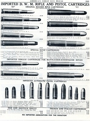 1946 Print Ad of DWM Rifle & Pistol Ammunition Mauser & Mannlicher ...