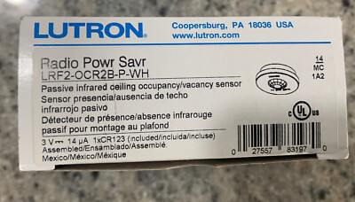 Lutron LRF2-OCR2B-P-WH Passive Infrared Ceiling Occupancy/vacancy ...