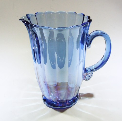 Pioneer Woman Blue Iridescent Scallop Rim Water Pitcher / RARE | eBay