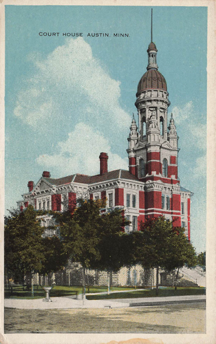COURT HOUSE BUILDING POSTCARD AUSTIN MN MINNESOTA 1910s | eBay