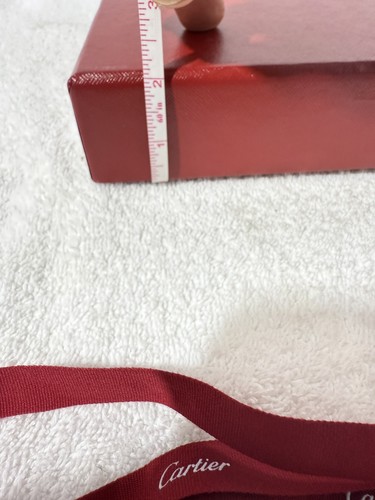 Large Authentic Cartier Jewelry Gift Storage Necklace Box With Ribbons ...