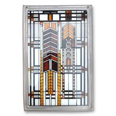 Frank Lloyd Wright MCM Autumn Sumac Stained Glass Suncatcher 11x7.5 ...