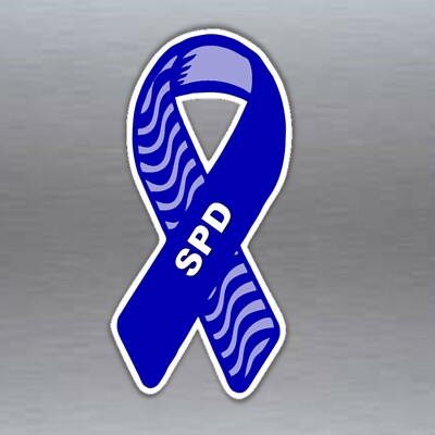SPD ribbon vinyl stickers symbol for sensory processing disorder 100 x ...