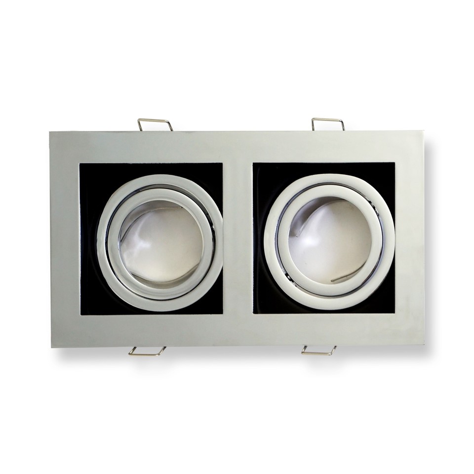 Square Ceiling Spotlight Chrome GU10 Tilt Ceiling Light Recessed ...