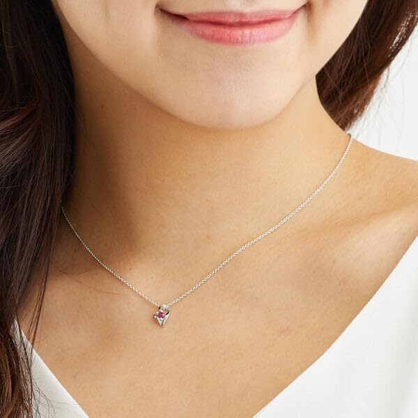 [Sears] Silver 925 Open Heart Pendant for Women February Birthstone Amethyst | eBay