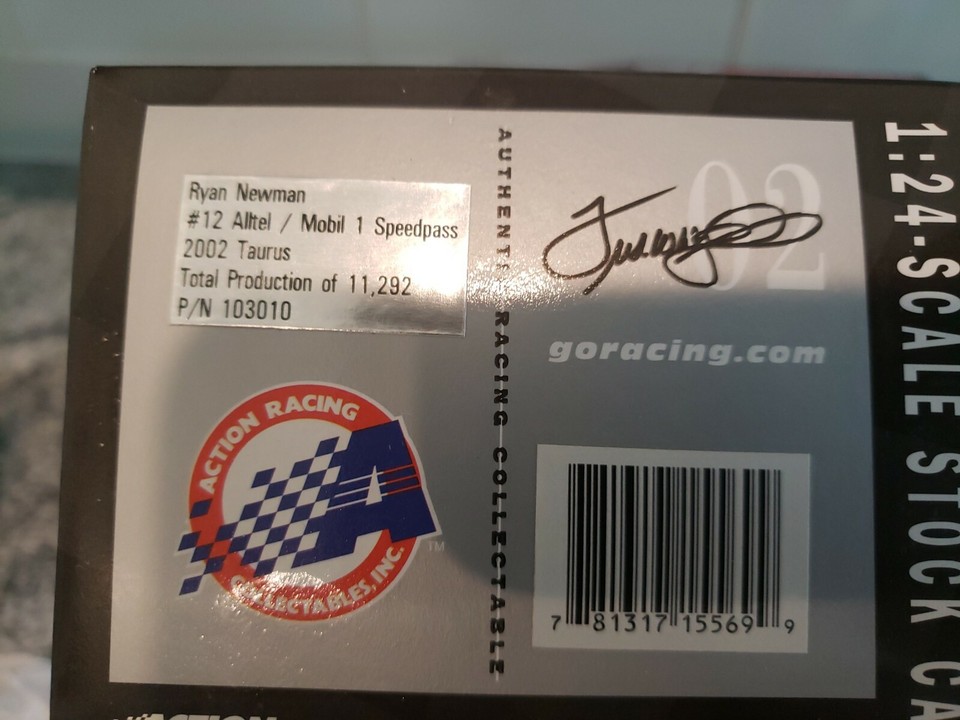 2002 #12 Ryan Newman Mobil 1 Speedpass *Rookie *1/24 Action Diecast | eBay