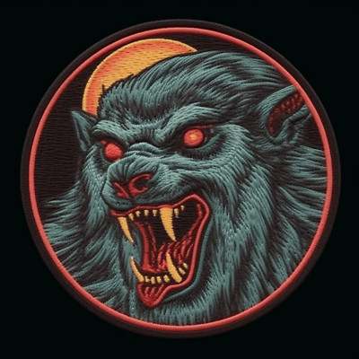 Roaring Werewolf Patch Embroidered Iron-on Applique for Clothing Creepy ...