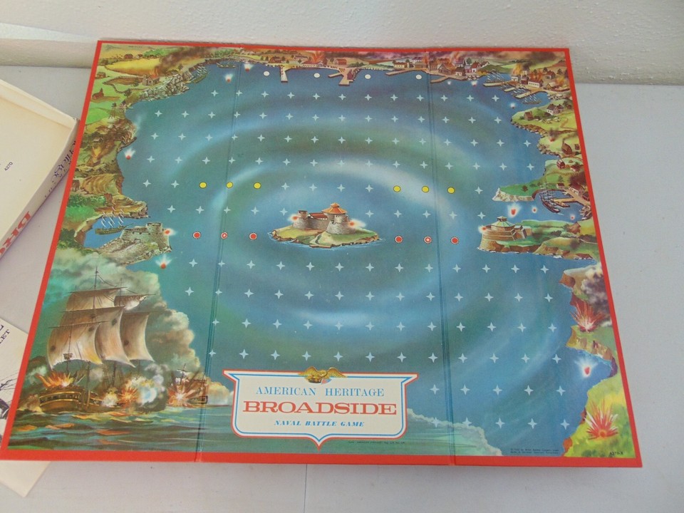 Broadside American Heritage Boardgame Vintage 1962 Ship Battle Game 99% ...