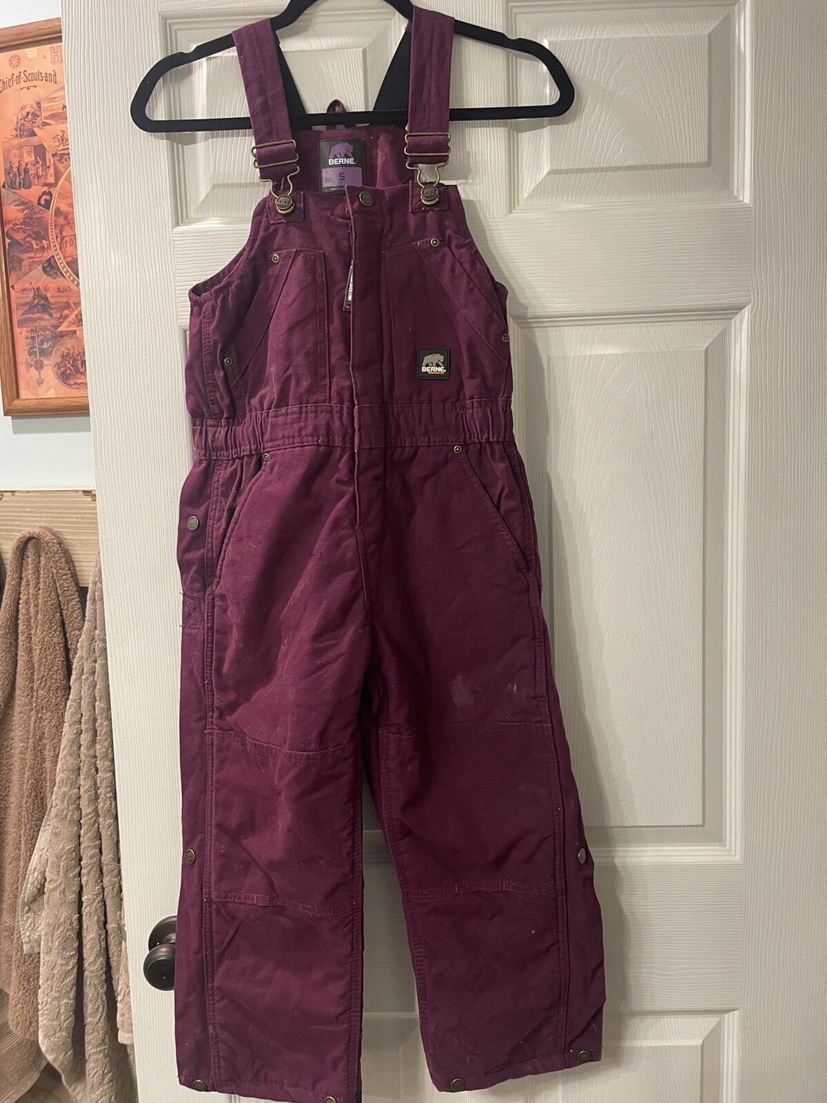 Berne Overalls Bib Small Girls Youth Purple Insulated… - Gem
