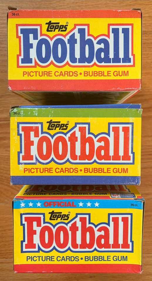 1987, 1988, and 1989 Topps Football Wax Box LOT!! - 36 Sealed Packs in ...