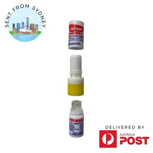 4x PoySian, Thai Vicks *AU*, Menthol, Camphor Nose Nasal Inhaler Poy ...