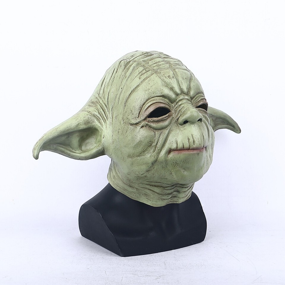 Cosplay The Mandalorian Master Yoda Mask Star Wars Fancy Dress Mask ...