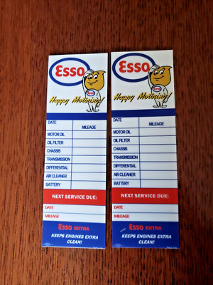 Oil Change Label Sticker Replica Door Jamb Pair | Esso Vintage Muscle ...