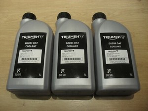 GENUINE TRIUMPH D2053 OAT COOLANT x 3 Ltrs Tiger Sprint Street 675 ...