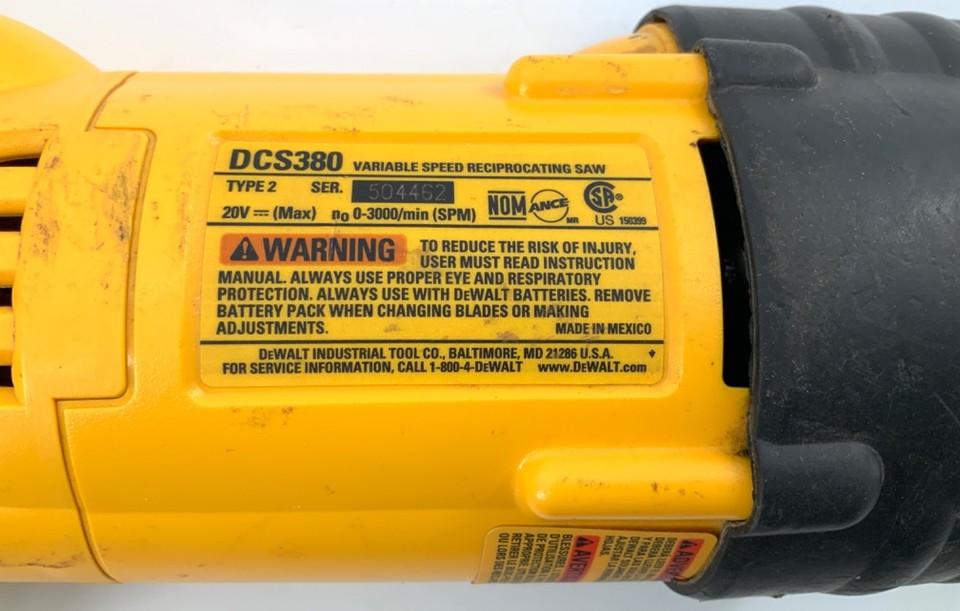 DeWALT DCS380 20V MAX Cordless Reciprocating Saw & Battery | eBay