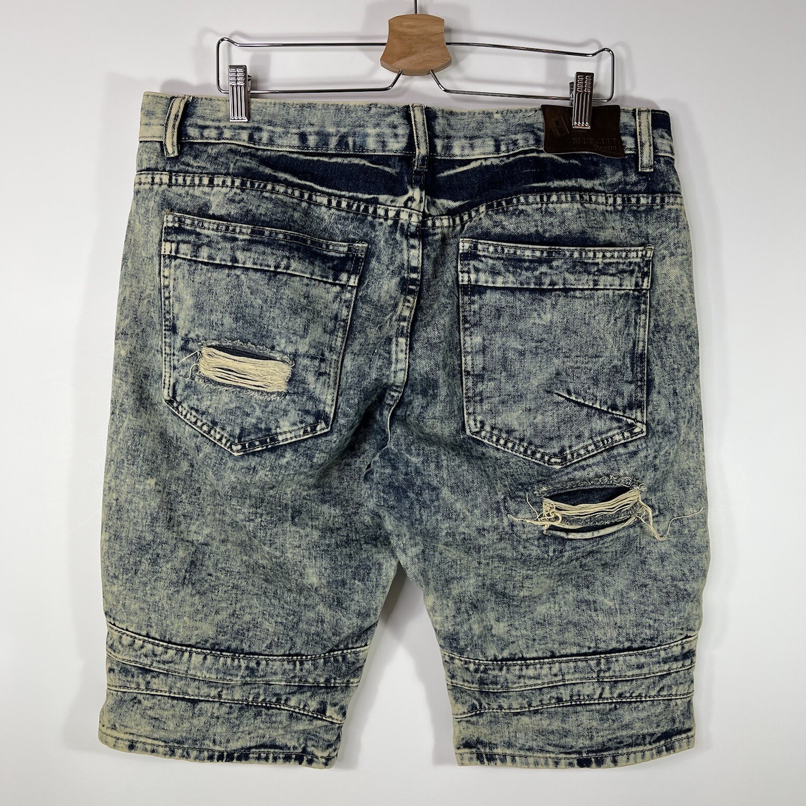 Blue Cult Denim Jean Shorts Distressed Acid Wash Zipp… - Gem
