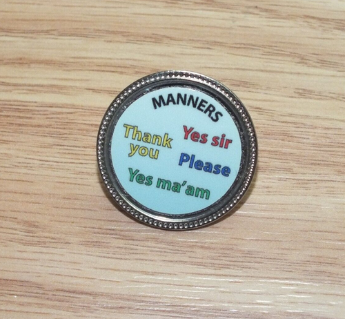 Keepsake Award Collectible Silver Tone Manners Souvenir Lapel Pin | eBay