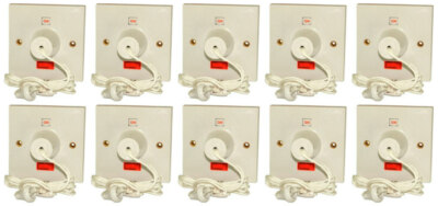 10 x Shower Ceiling Pull Switch 50 amp Double Pole Isolator Switches ...