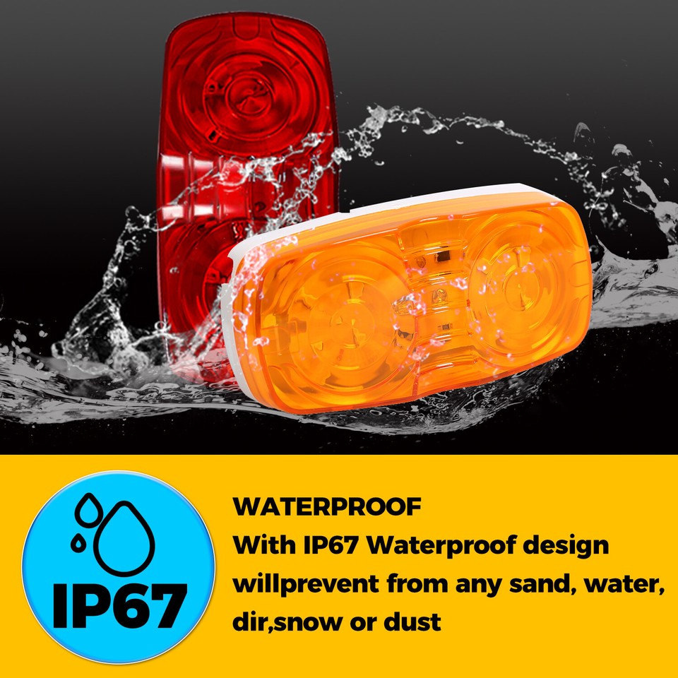 13Pcs Double Bullseye Led Marker Lights 10 LED, 2x4 Rectangle Led ...