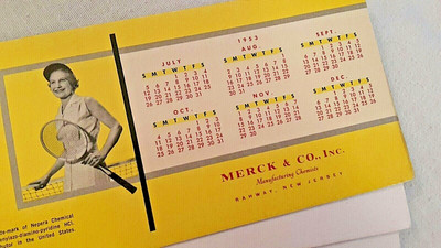 1953 Drug Advertising Calendar + Ink Blotter - Urinary UTI, Merck & Co ...