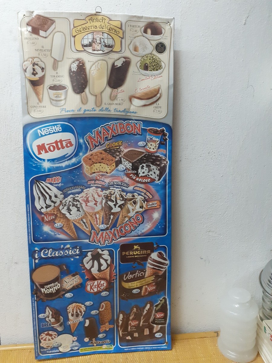 Menu Del Camioncino Dei Gelati D'epoca