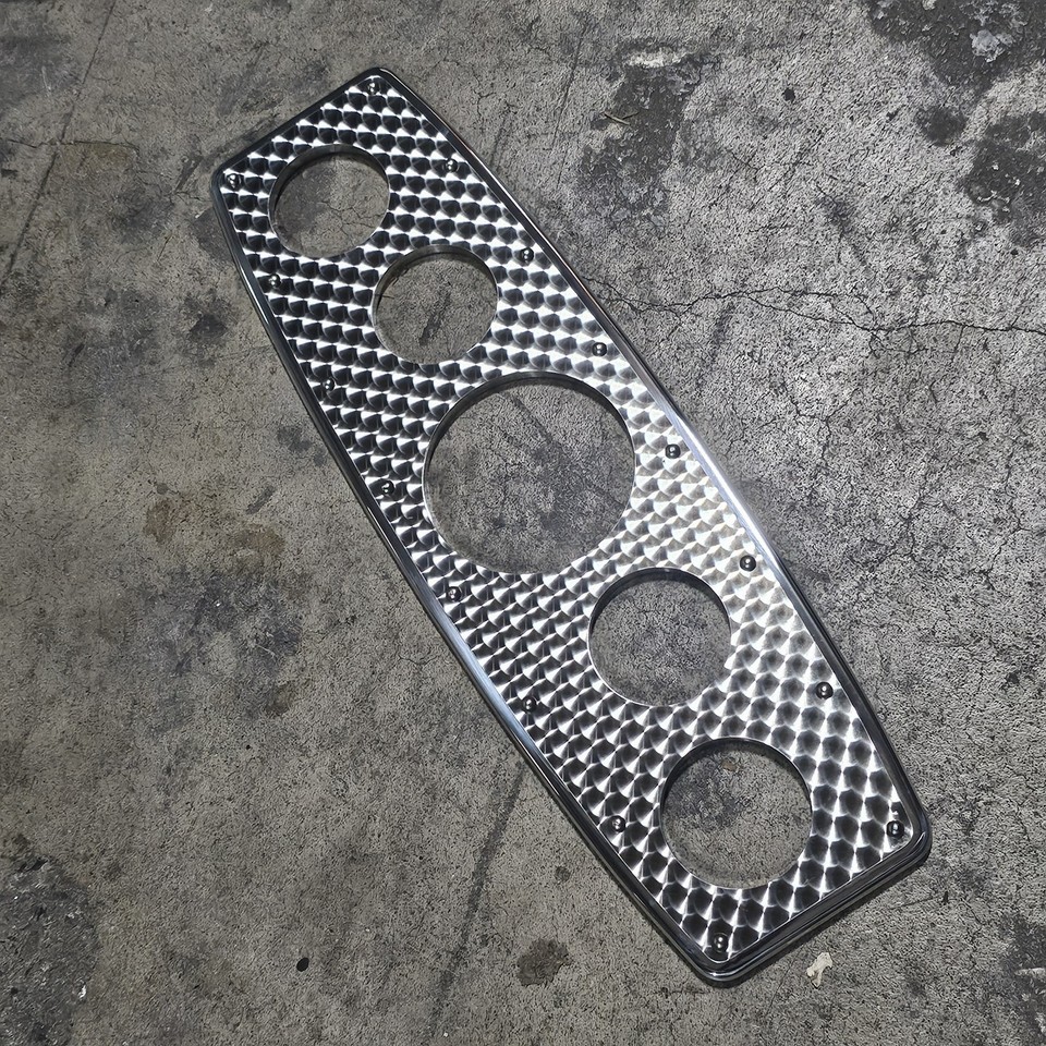 Polished Aluminum 5 Gauge Panel w Engine Turned Stainless Hot Rod ...