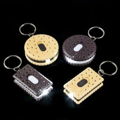 Cookie Sandwich LED Flashlight Swivel Key Chains One Dozen Free ...