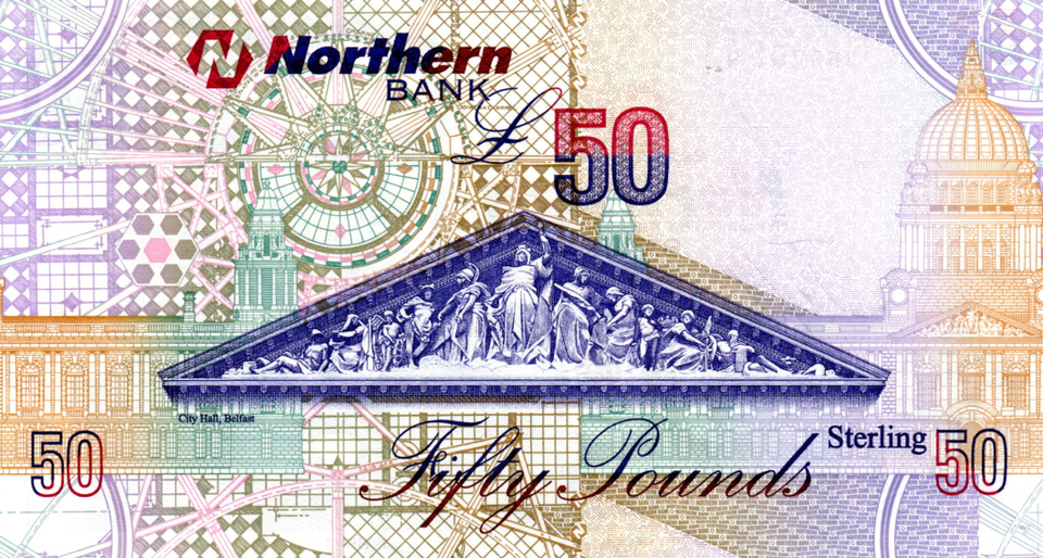 Northern Ireland 50 Pounds 2017 UNC w/ CF Polymer Banknote P-208 Prefix ...