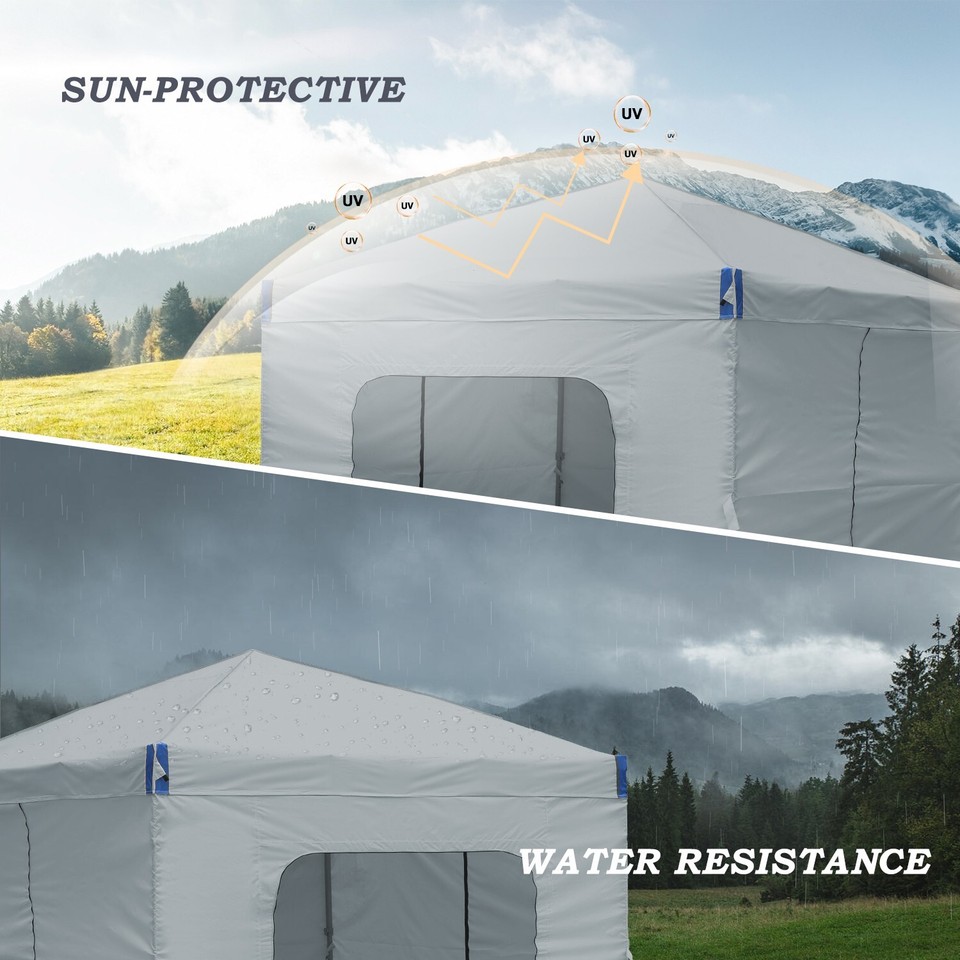 Aoodor 10'x10' Pop Up Canopy Tent Portable Shade Canopy with Sidewall ...