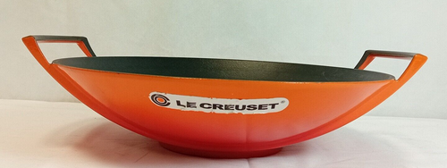 LE CREUSET Cast Iron Volcanic Orange Wok 36cm Diameter - Lid Missing | eBay
