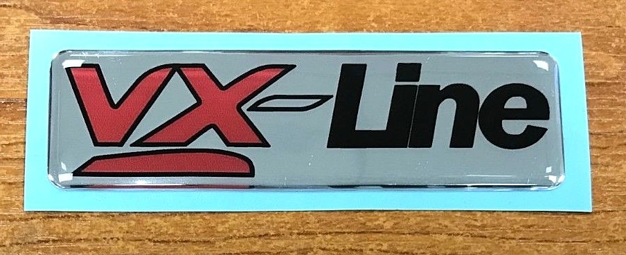 VX-line Sticker/Decal 60mm Red & Black on Chrome - HIGH GLOSS DOMED GEL ...