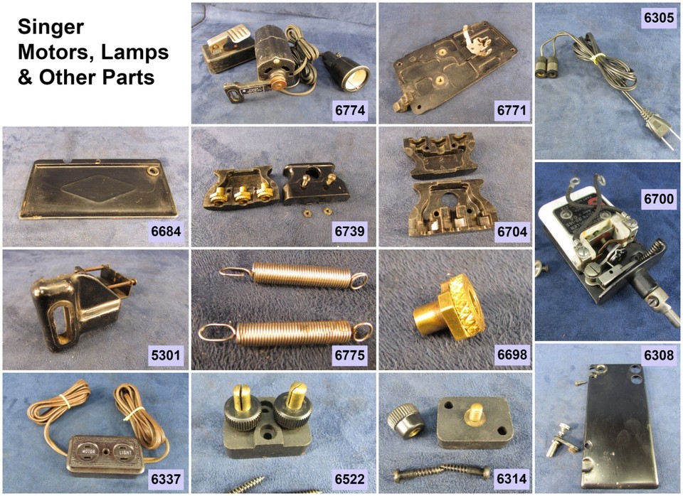 Singer Sewing Pedals Cords Plugs Motors Lamps Controllers Bakelite ...