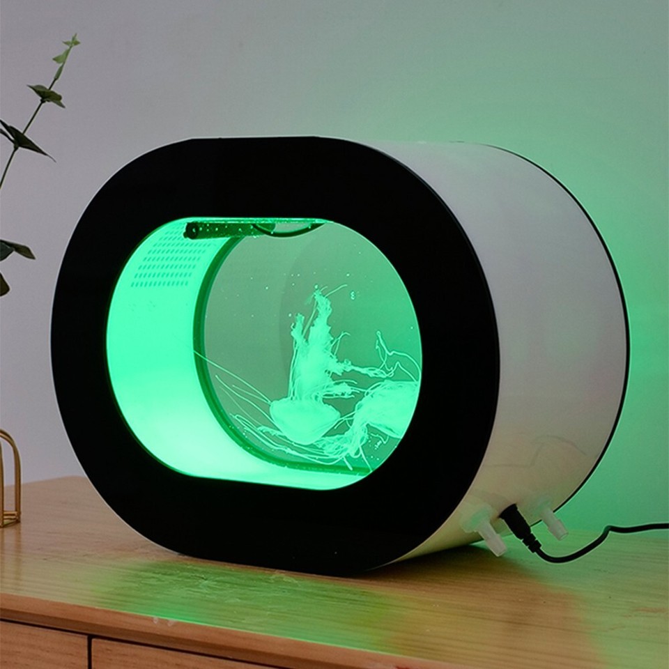 Oval Desktop Jellyfish Aquarium Tank Kit for Real Live Jellyfish Fish ...
