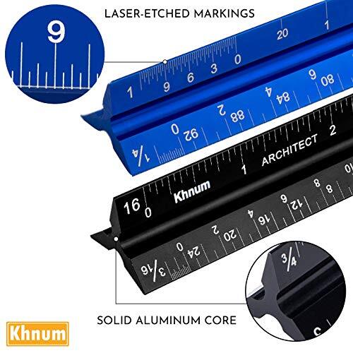 12-Inch Architectural and Engineering Scale Ruler Set (Imperial ...
