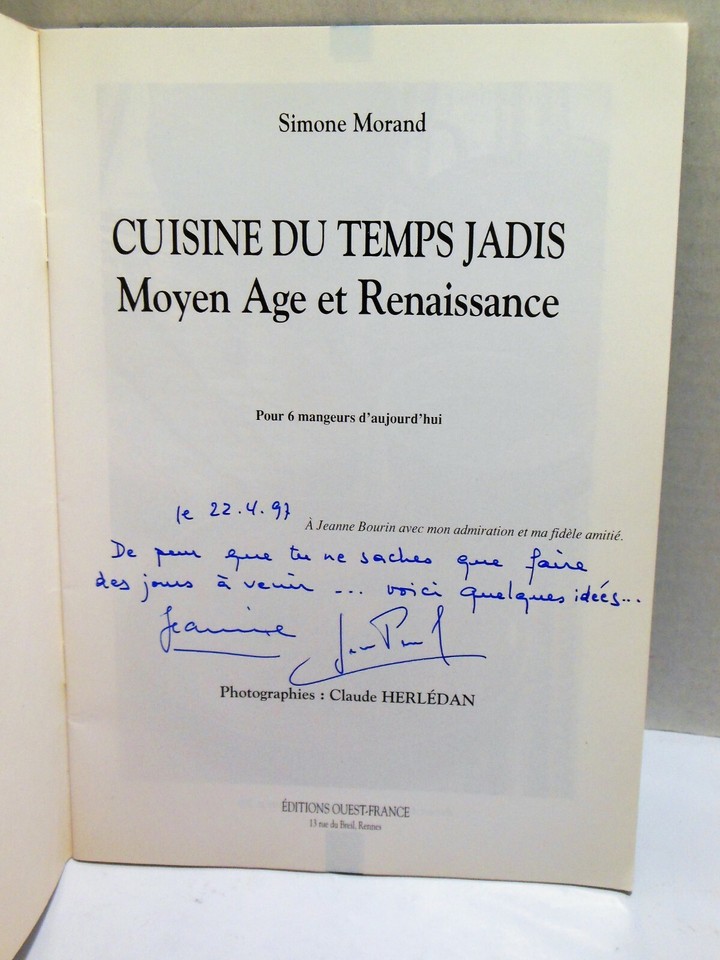 FRENCH Cookbook Cuisine Du Temps Jadis Middle Ages Renaissance Recipes ...