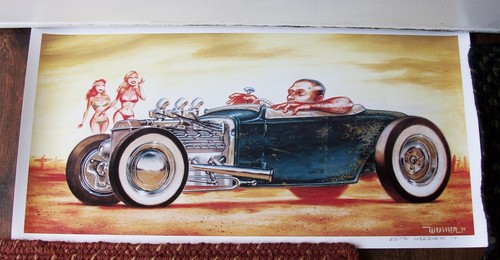 Keith Weesner SIGNED Art Print Poster Flathead Ford Roadster Hot Rod ...