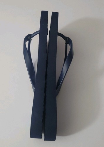 Tory Burch PVC/EVA Sole Thin Flip Flop Sandals Navy Blue Printed Logo ...