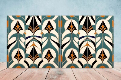 Art Deco Design Ceramic tiles -Set of 2 Art Deco Wall Decor Tiles, Art ...