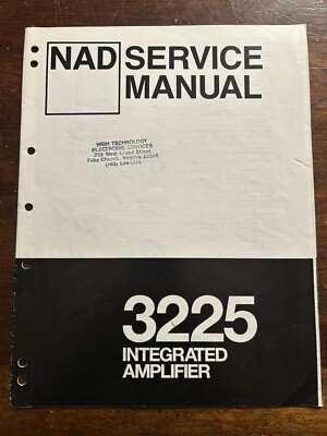 NAD 3225 Integrated Amplifier Amp Service Manual Original OEM Vintage ...