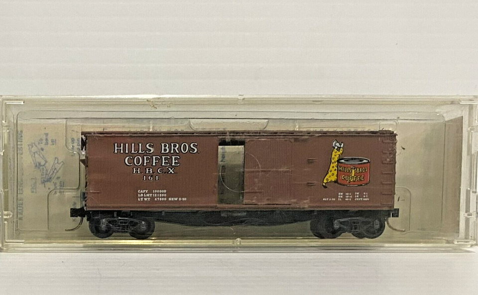 Hills Bros Coffee. N Scale. 40' Wood Sheathed Box Car, SSD. Road # 161 ...