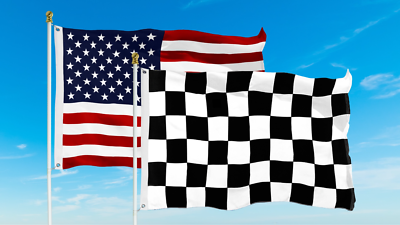 Checkered Flag And American Flag Dirt Track Racing American Flag Racer